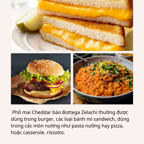 Phô mai Cheddar bào Bottega Zelachi 1kg