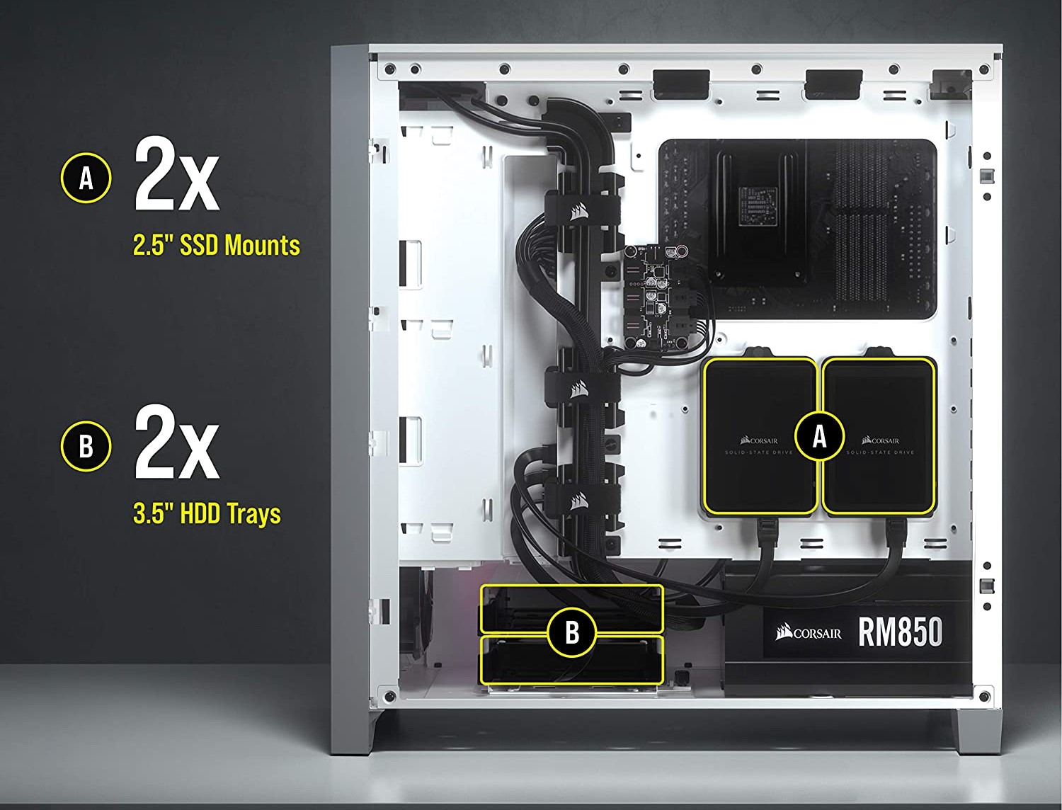 Case máy tính Corsair 4000X RGB TG White CC-9011205-WW