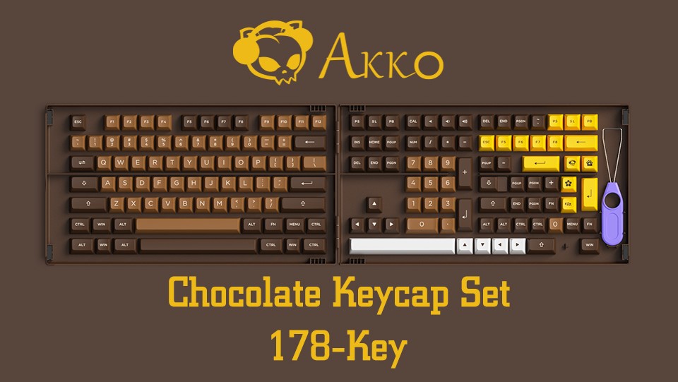 Bộ Keycap Akko Chocolate PBT Double-Shot ASA Profile